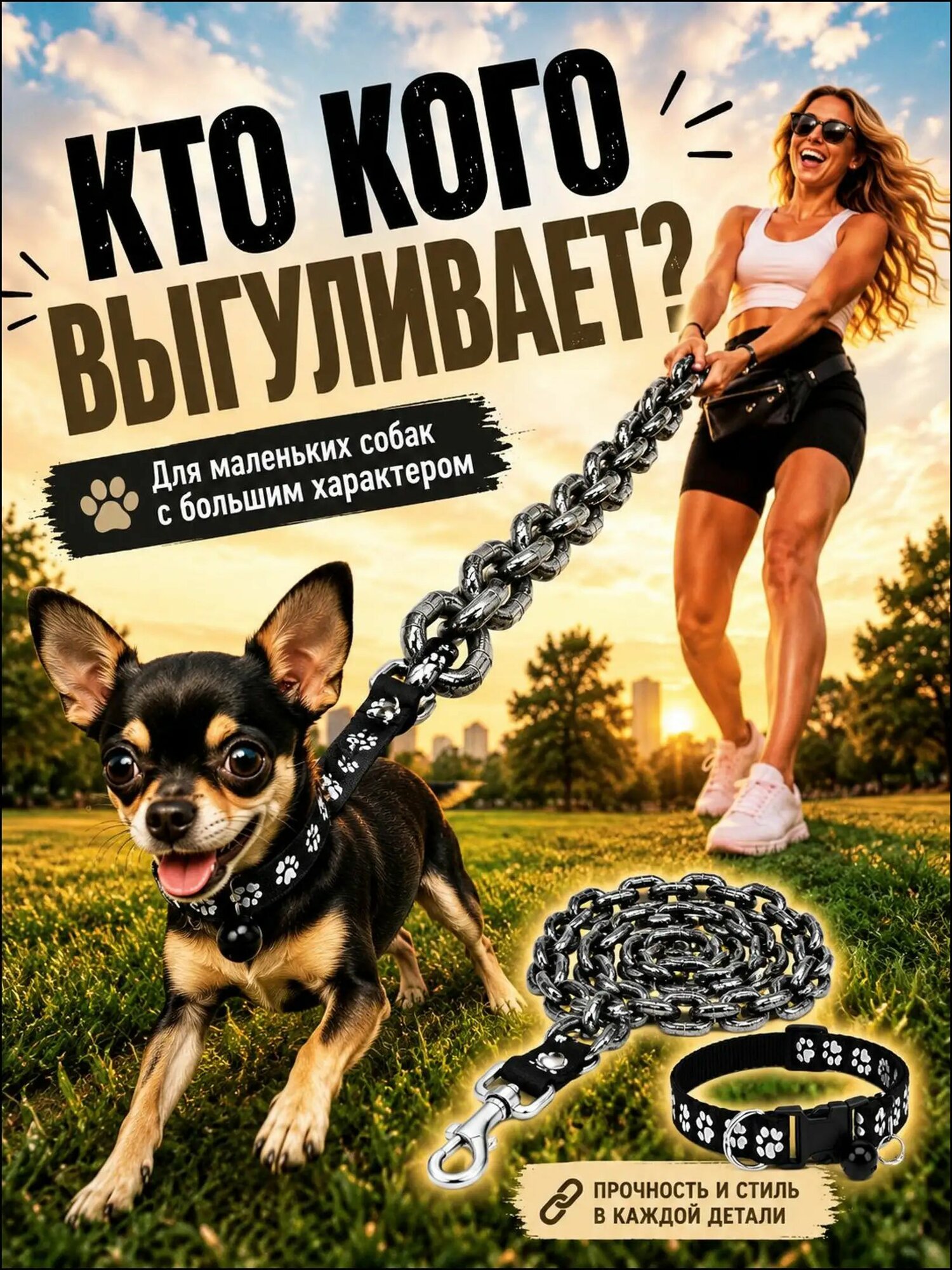 Поводок-цепь для маленьких собак, имитация металлической цепи, ABS-пластик, легкий бесшумный, 1,8 м