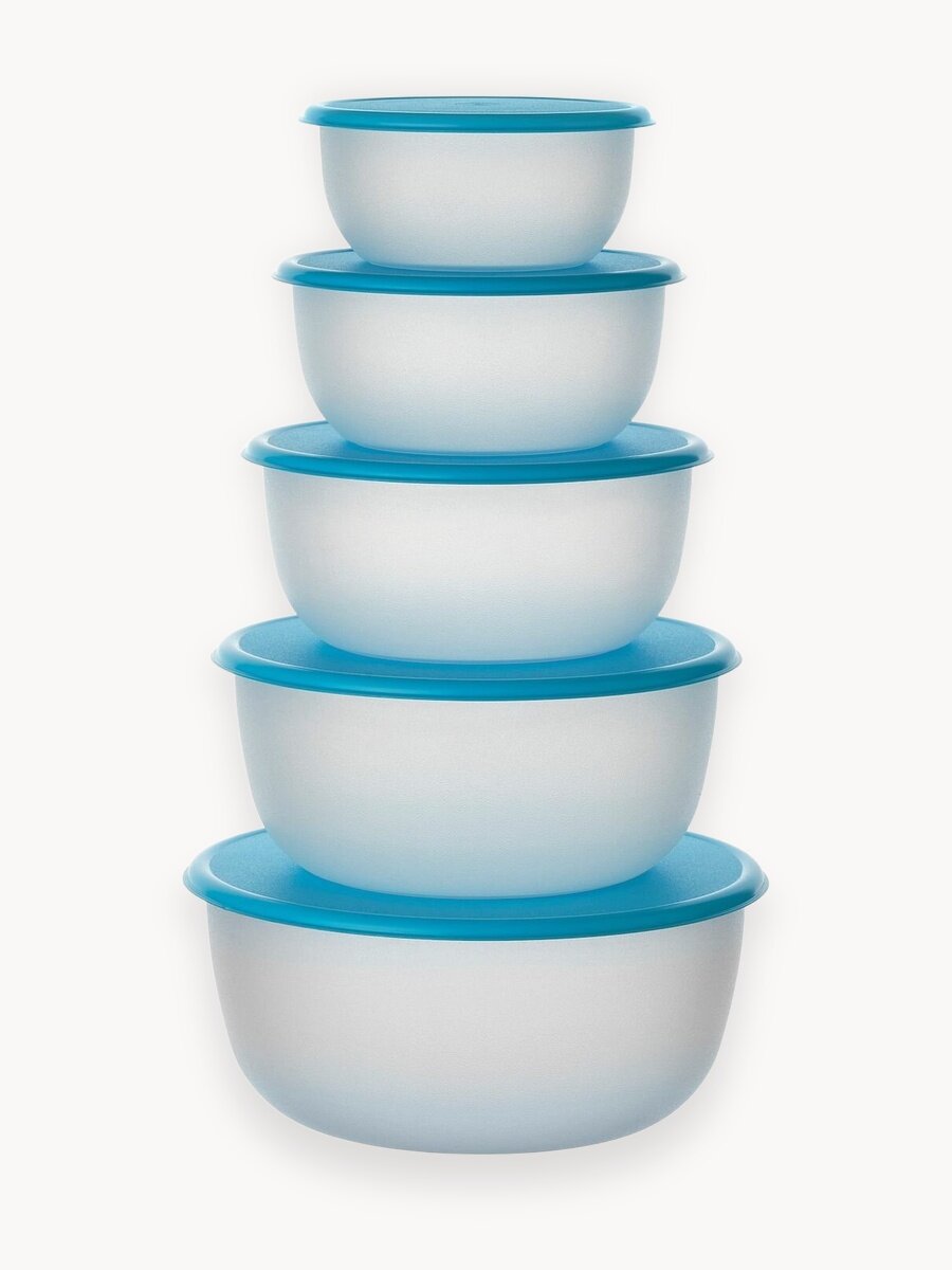 REDA Набор контейнеров икеа, круглой формы/светло-синий 5 шт (70246471)