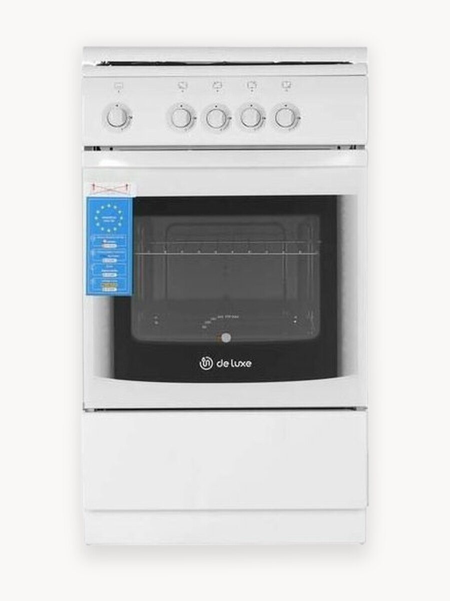 Газовая плита De luxe 5040.37 г к 50 см, 43 л, 4 конфорки, белый