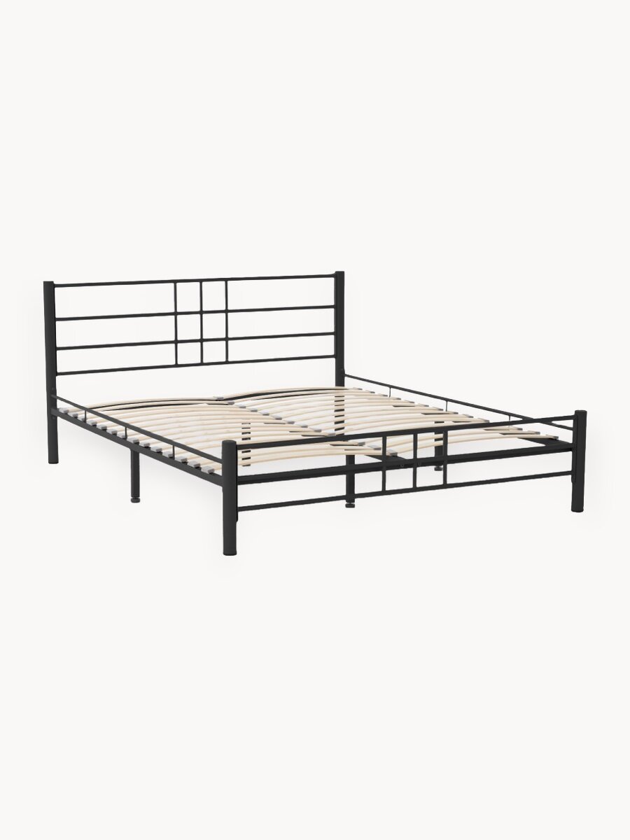 Кровать Askona (Аскона) Chris (Крис) черный шагрень 160x200 см, металлическая основа