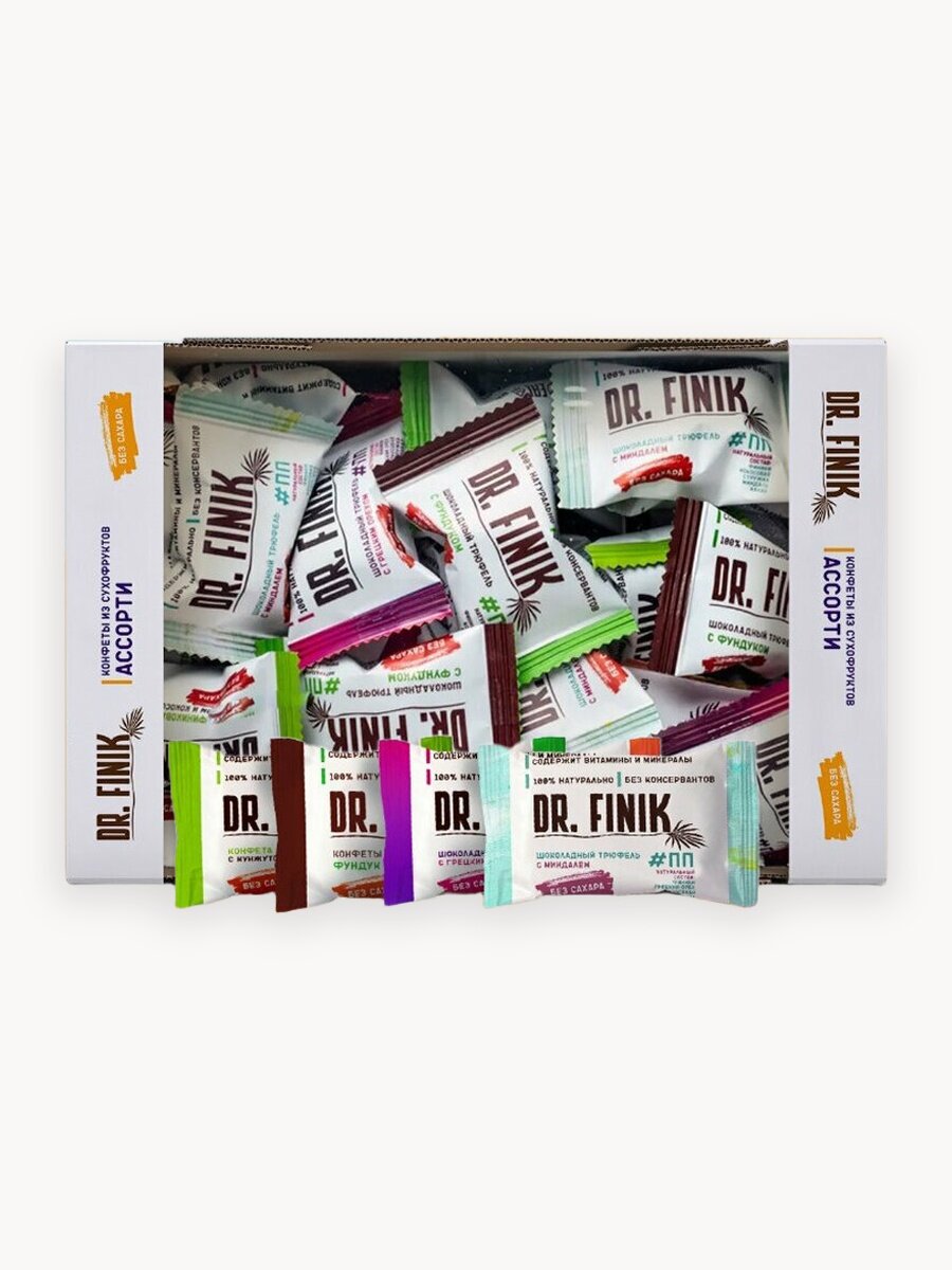 Полезные батончики из фиников Dr. Finik 500г Ассорти без сахара