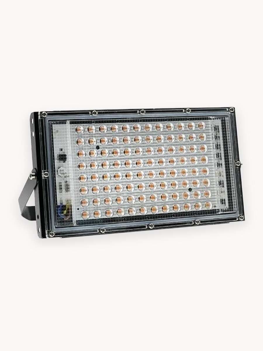 Фитосветильник 100 вт / Лампа для растений, рассады, цветов / Светодиодный прожектор полного спектра с вилкой подключения