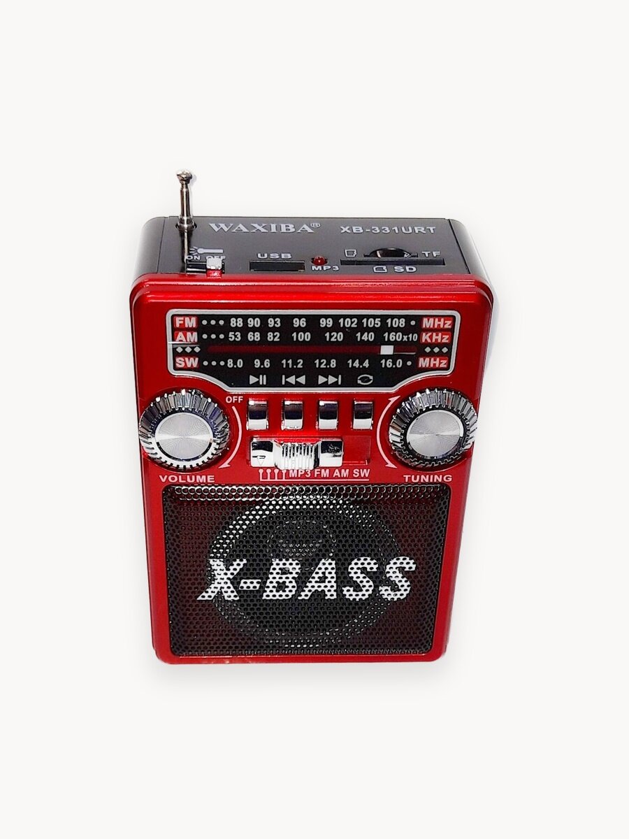 Радиоприемник Waxiba XB-331URT, поддержка карт памяти, фонарик.