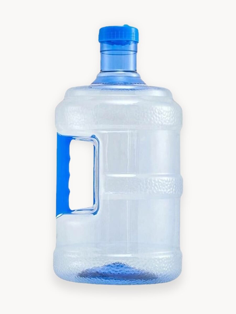 Бутылка для хранения воды 5/7.5 литра, ПЭТ - с ручкой и не протекающей крышкой, для кемпинга и дома
