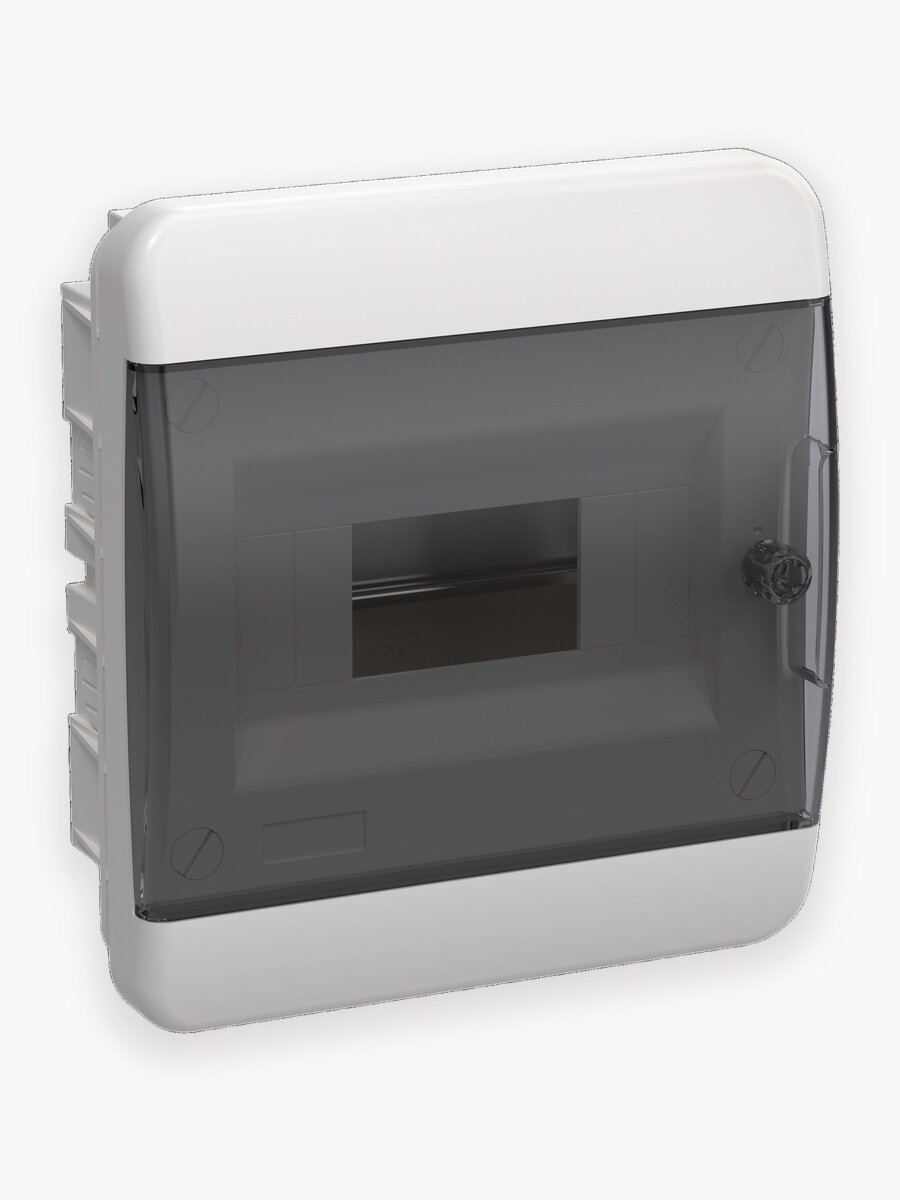 Щит распределительный IEK TEKFOR ЩРВ-П-8, пластик, встраиваемый, IP41, 8 модулей, прозрачная дверь, черный