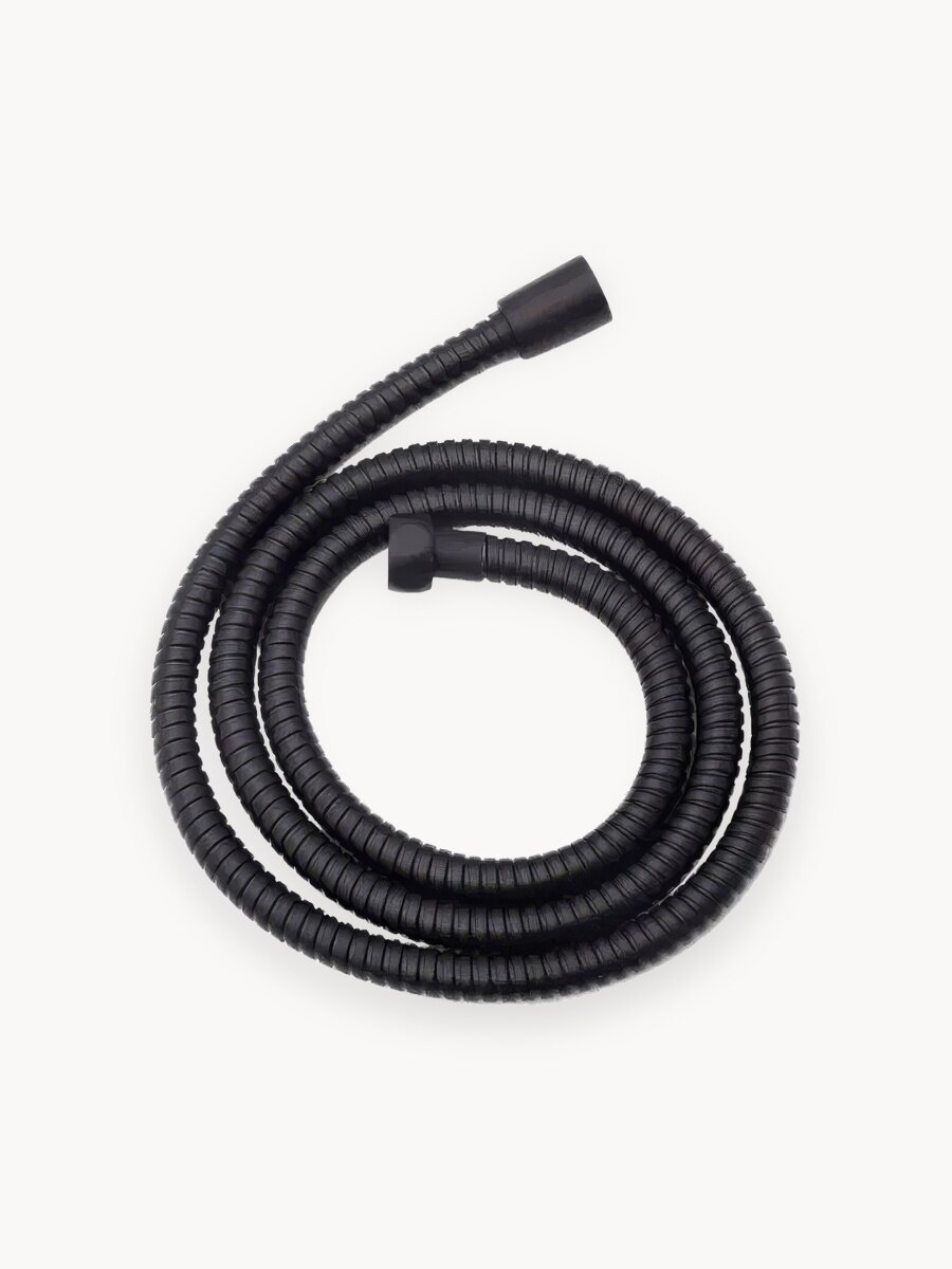 Шланг для душа Fashun, черный, 150 см, D=14 мм, двойная оплётка сталь SUS201, внутренняя часть EPDM, термостойкий