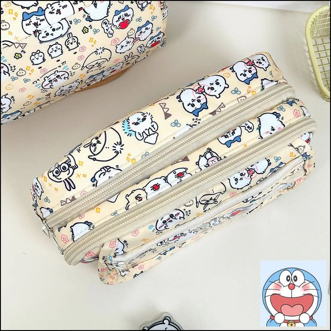 Пенал Chiikawa Jiikawa Pain Bag для канцелярских принадлежностей, хаки, прочный полиэстер — фото 1