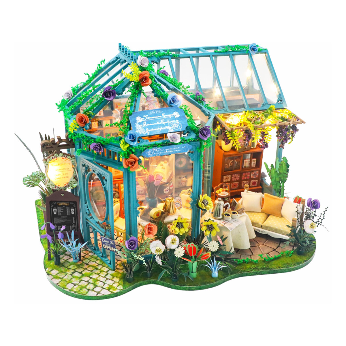 Hobby Day Летнее кафе интерьер в миниатюре PC2401-JK88 для коллекционеров и диорам