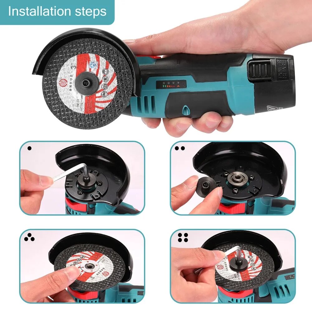 Аккумуляторная угловая шлифмашина 12V, EU plug-G