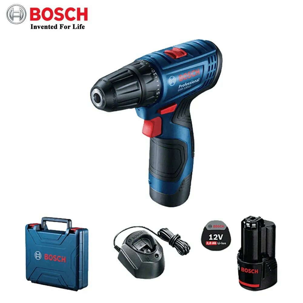 Аккумуляторная отвертка Bosch GSR 120-LI, аккумуляторная, 12 В, 30 Нм, 1 батарейка 2.0Ah