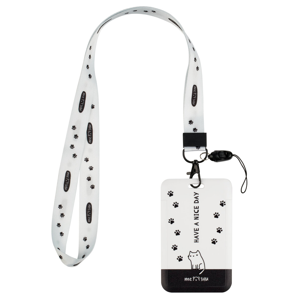 Бейдж вертикальный MESHU Nice Day, 110*70мм, лента с карабином, 3D печать, опп пакет, европодвес, MS_65634/380522