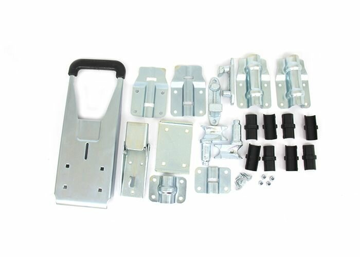 Фурнитура на задние ворота фургона для а/м Газель 3302 (запорный механизм на одну сторону, рукоятка PUSH накладная)