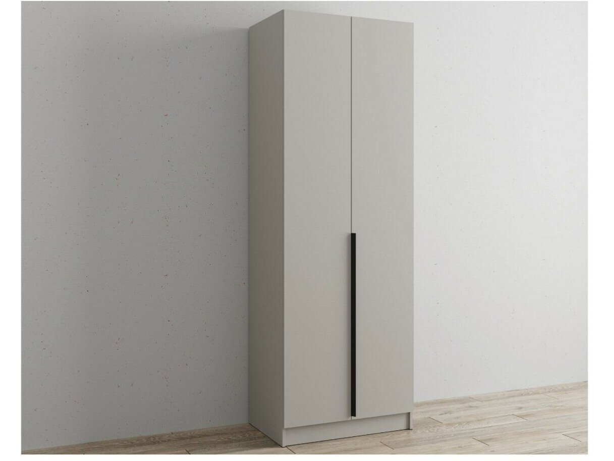 Шкаф 800 для платья, двухдверный, со штангой и двумя полками, ЛДСП, кашемир