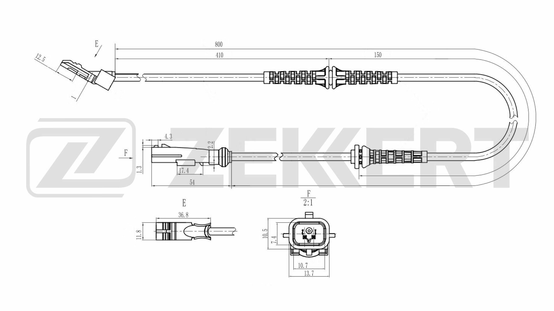 Датчик ABS задн./передн. Renault Megane III 08-, Fluence 10-, Scenic III 09-, Grand Scenic III 09-