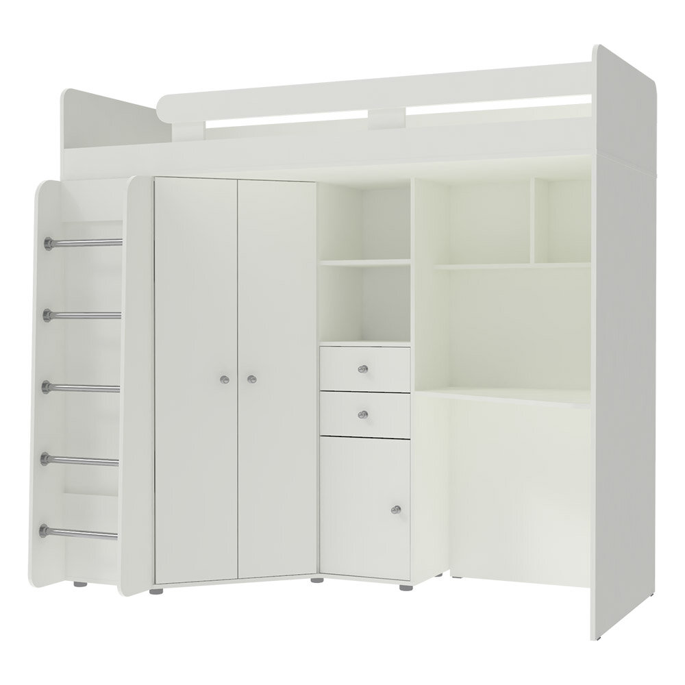 Астра-1 кровать чердак Белый Белый