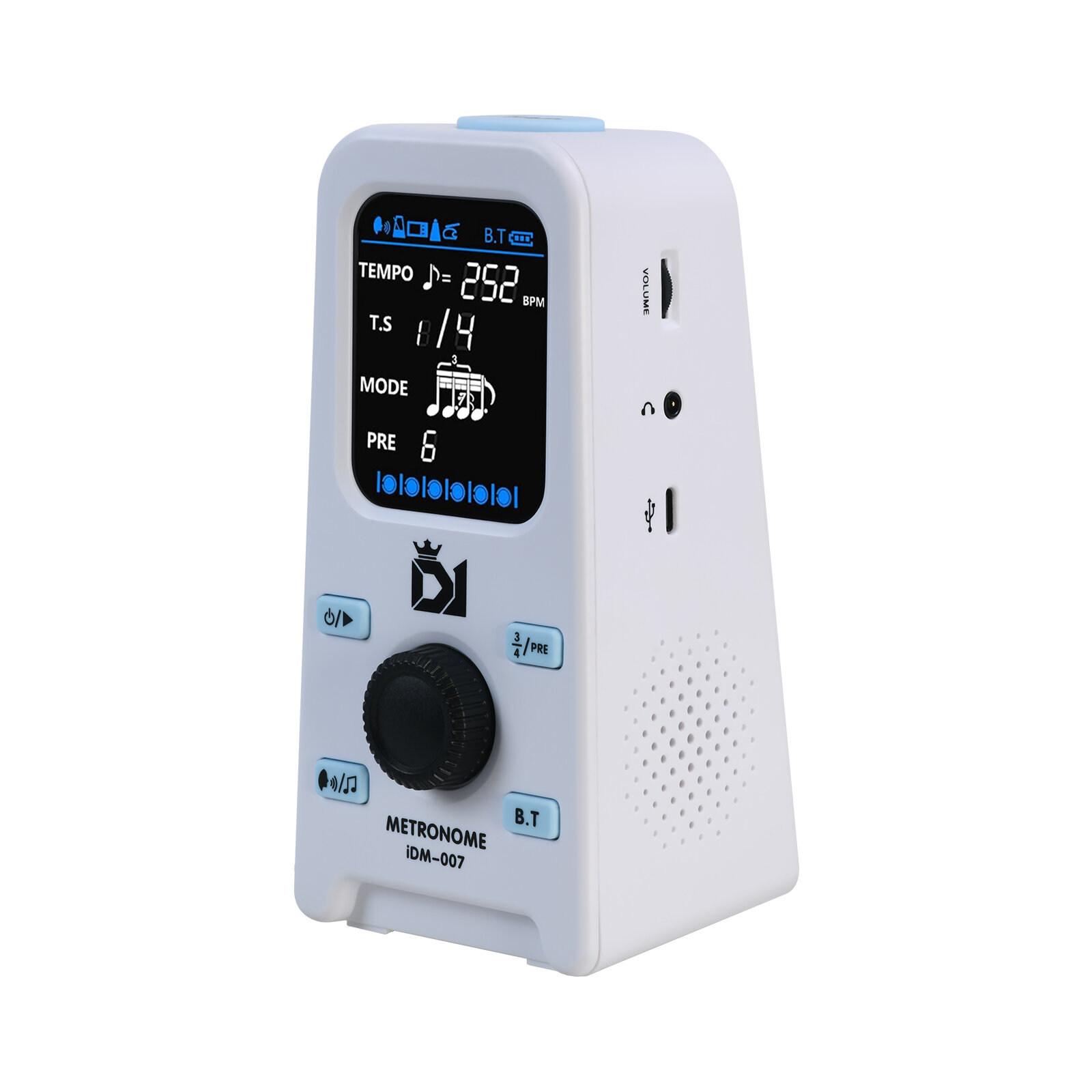 Электронный метроном DK с Bluetooth, перезаряжаемой батареей, ЖК-экраном, функцией воспроизведения вокала, для мини-пианино, гитары, барабанов, гучжэна, цифровой регулировкой громкости, подключением к наушникам, портативный.