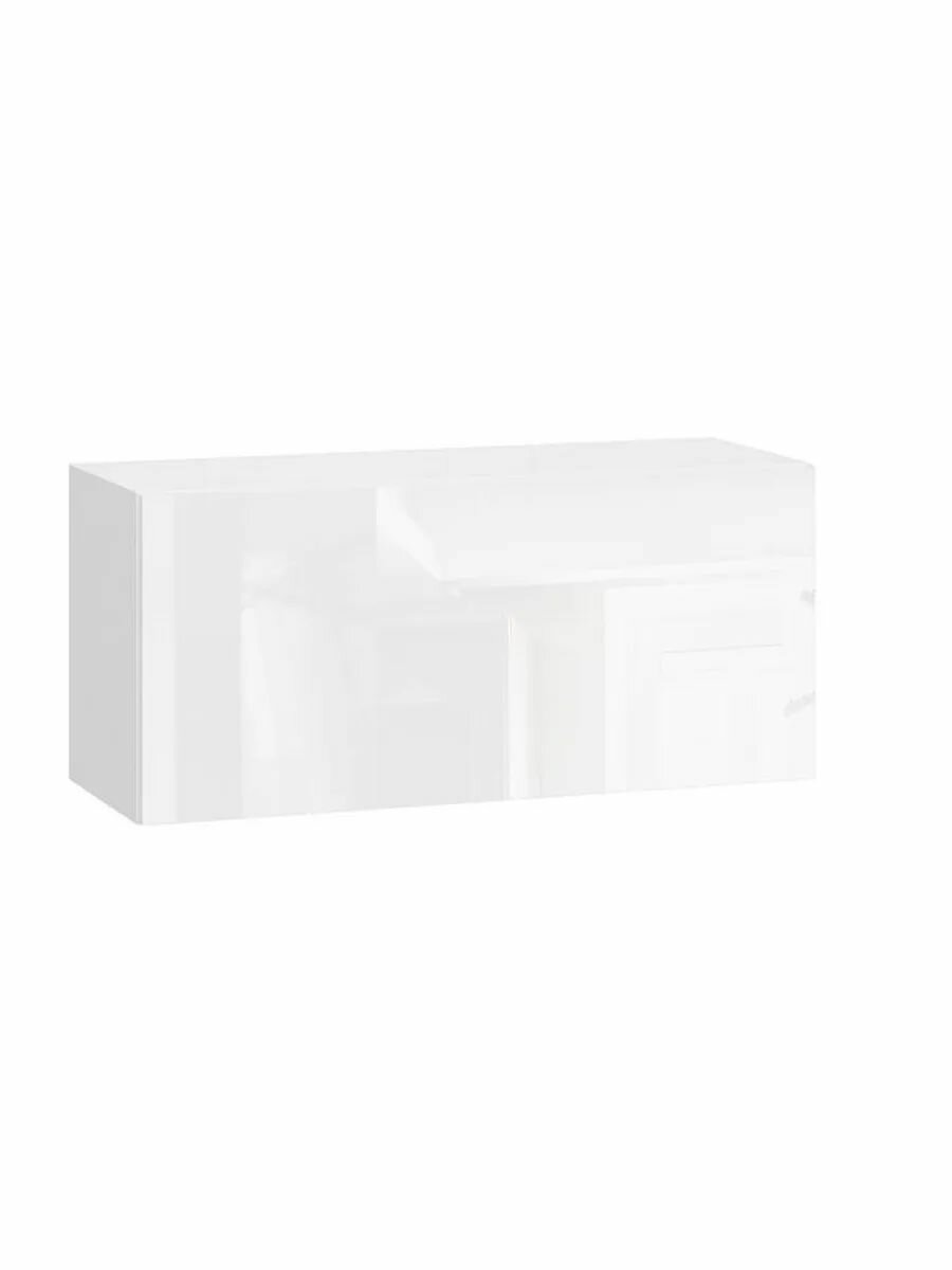 Кухонный модуль навесной, шкаф Стрэйт, 80х29.8х36 см, Белый / Белый глянец