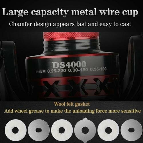 4000 размер 12 + 1 шариковый подшипник большой барабан рыболовный барабан карп металл рыболовный барабан (DS4000)