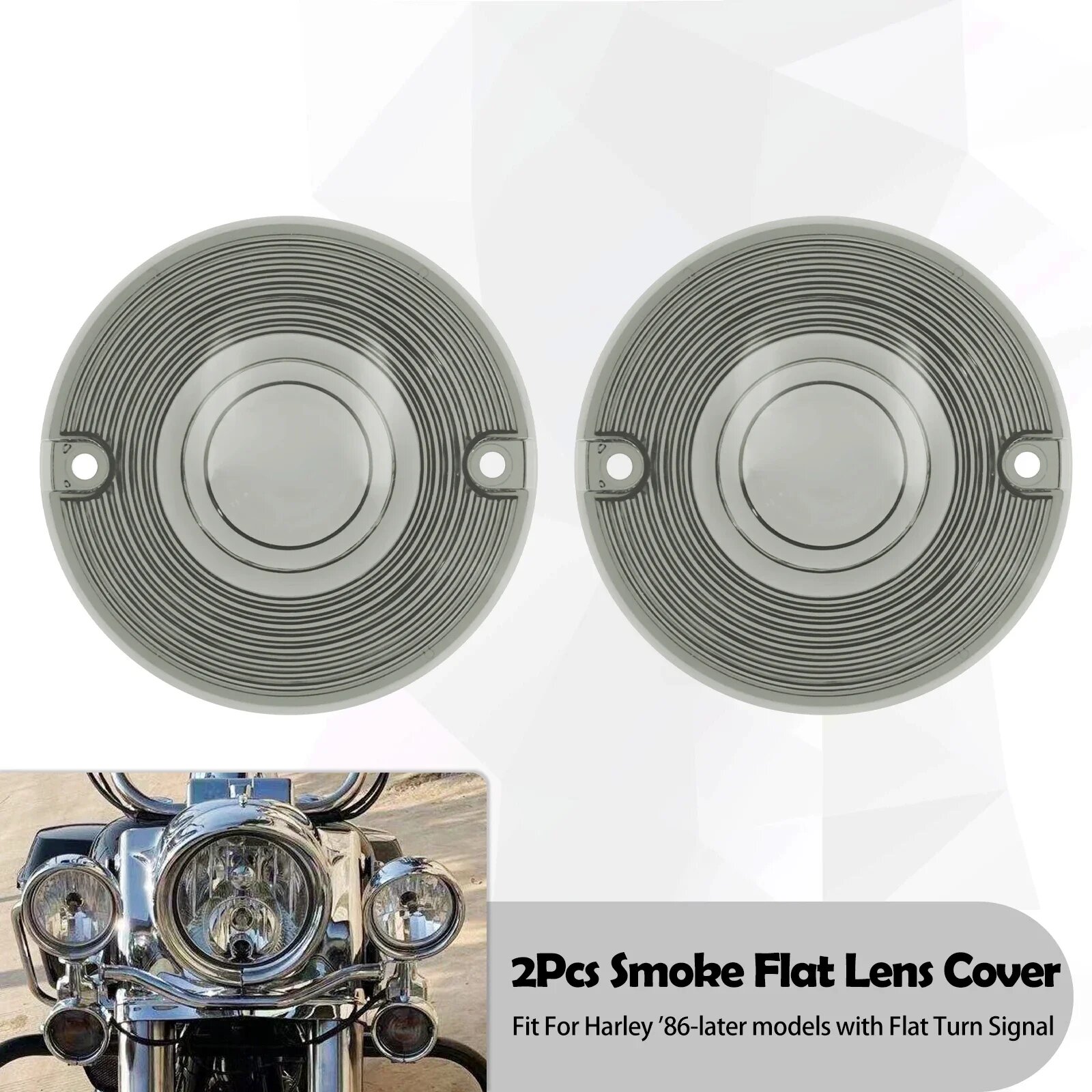 2шт. Smoke Lens Cover для Harley с плоским поворотником