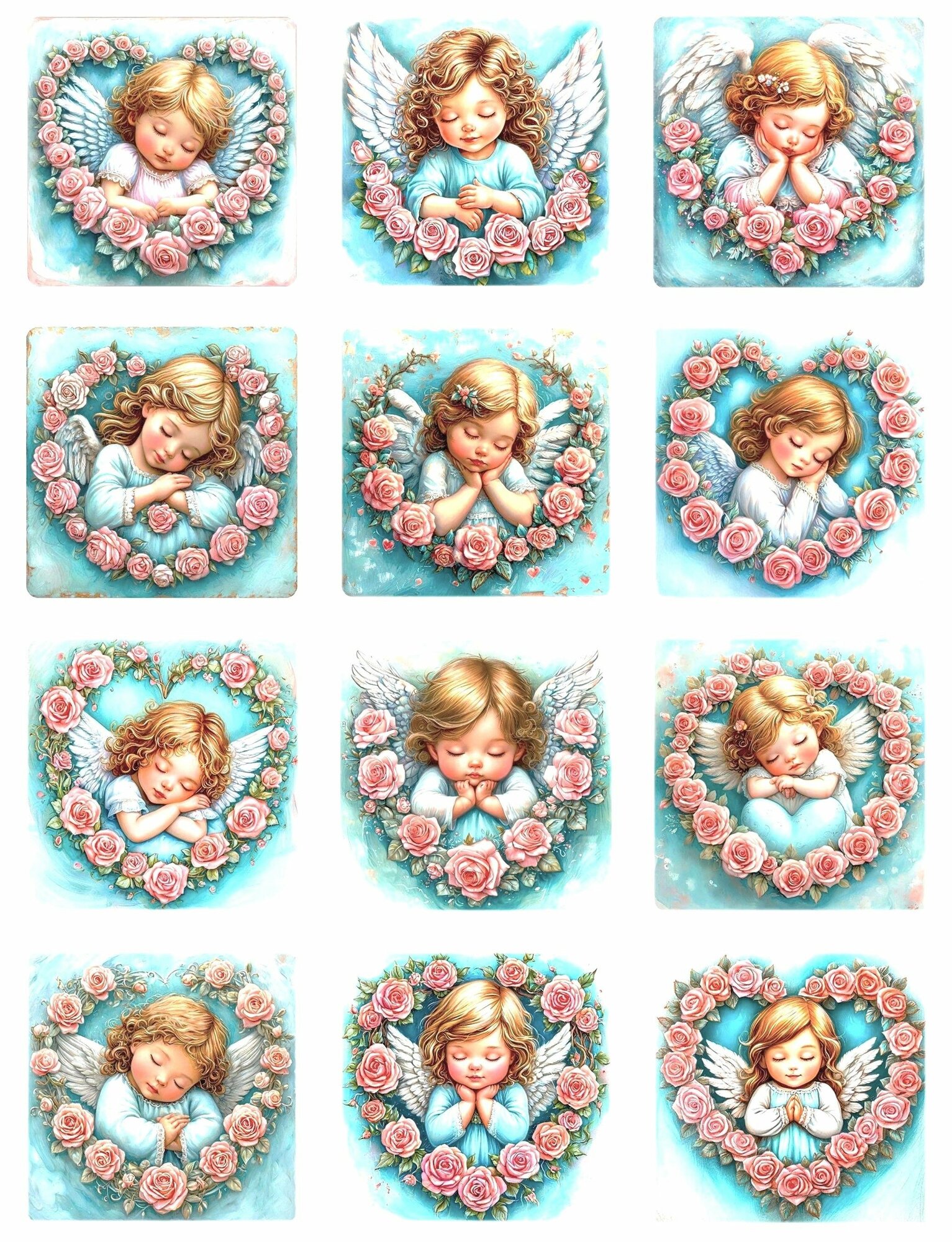 Водорастворимые картинки для мыла "Ангелы" А4