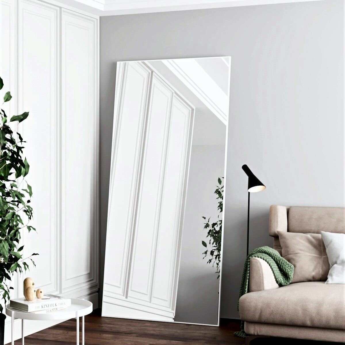 Большое настенное зеркало интерьерное в полный рост для прихожей прямоугольное в раме TODA ALMA 192х90 см