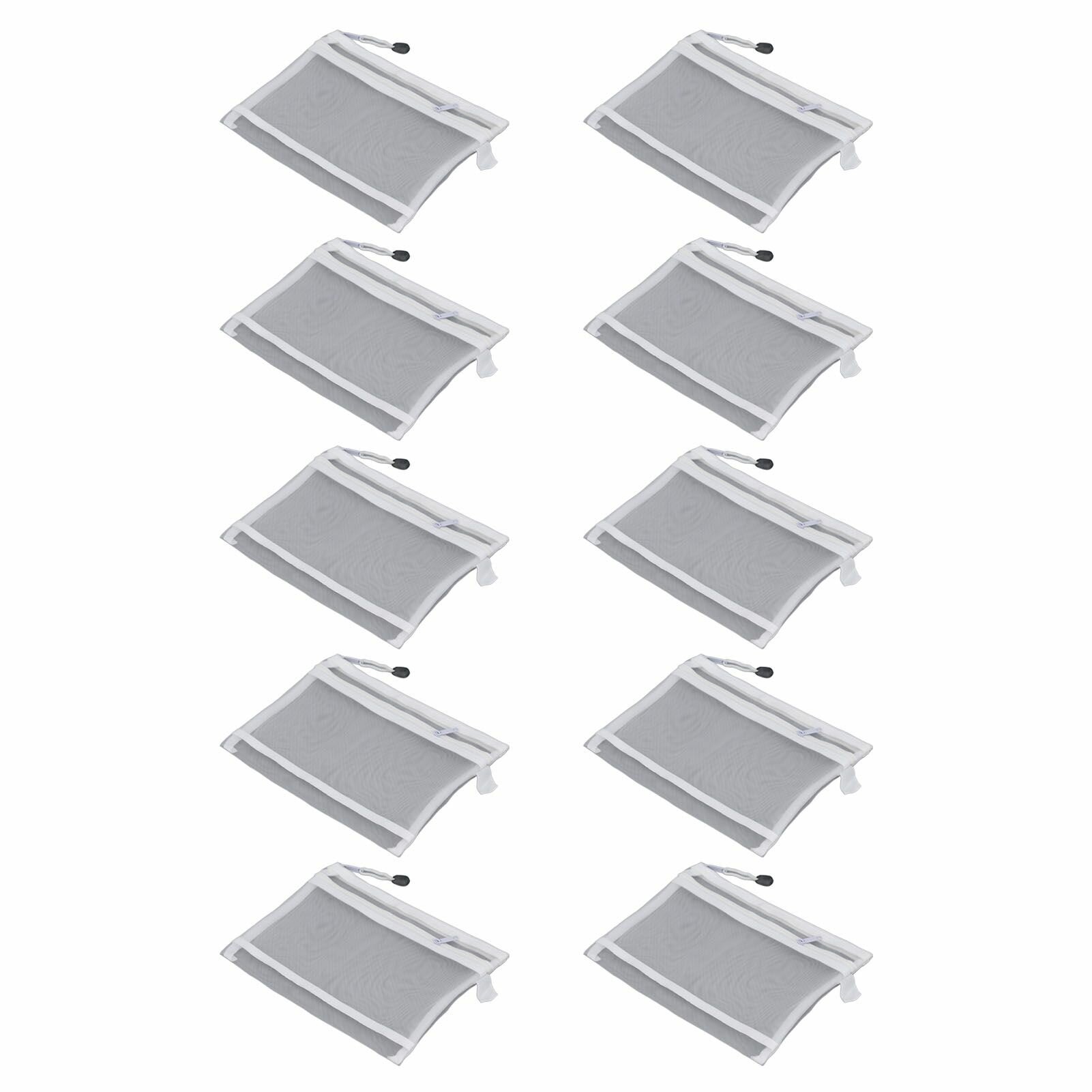 10 шт. сетчатый мешочек на молнии, двухслойный, размер А5, водонепроницаемый, нейлоновый сетчатый мешочек на молнии, белый