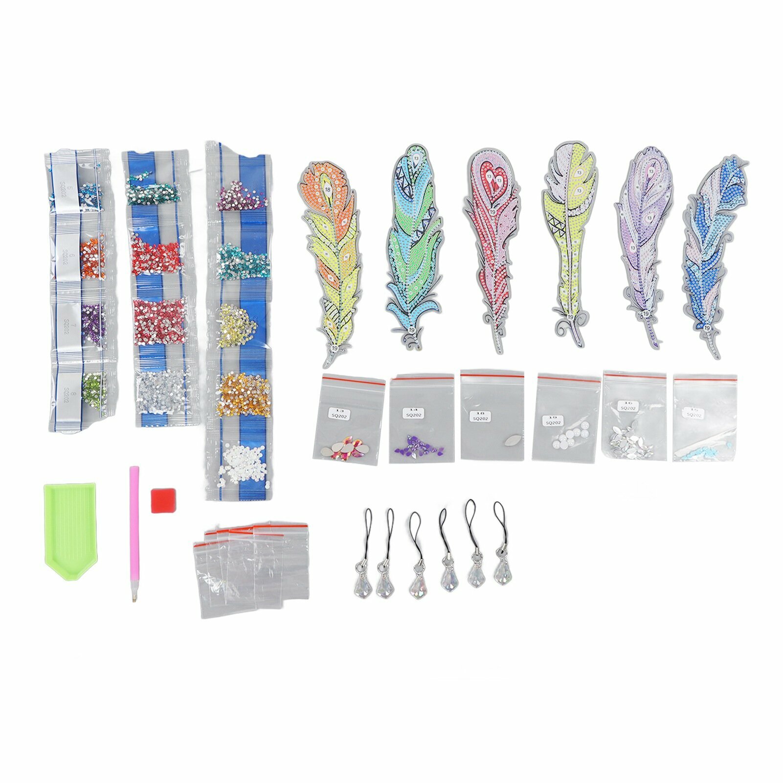 Закладка с алмазным пером своими руками, легкая, нежная, устойчивая к изгибу, маркер для страниц из бисера с подвеской, подарок SQ202