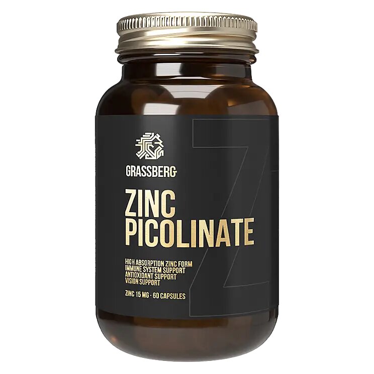 Grassberg Zinc Picolinate / Цинка Пиколинат капсулы массой 498,4 мг 60 шт