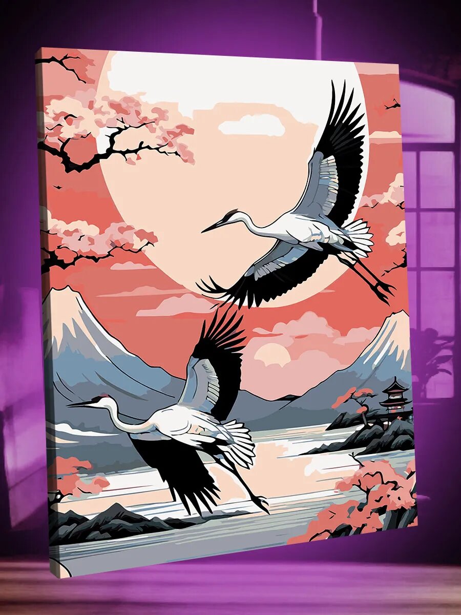 Картина по номерам Журавли