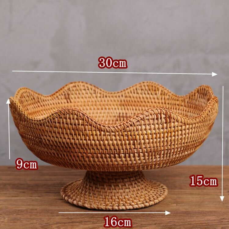 Вьетнамский ротанговый поднос, фруктовая тарелка, многофункциональный трехкомпонентный набор, чашка для воды, чашка для чая, поднос для чая, поднос для закусок, конфет, сухофруктов