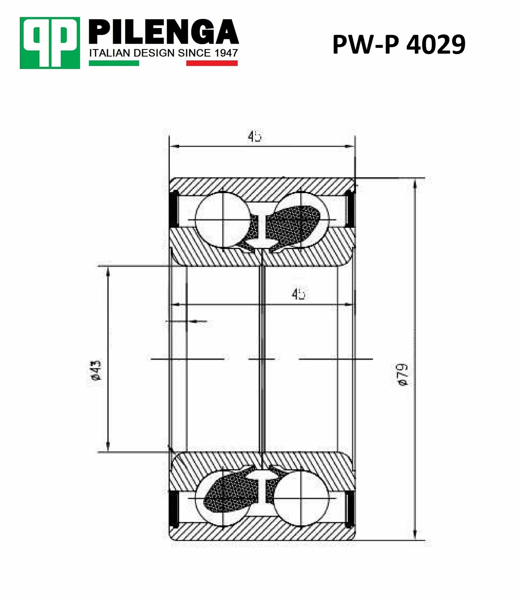 Подшипник ступицы задней для Ниссан ИксТрейл 1 арт PWP4029 PILENGA