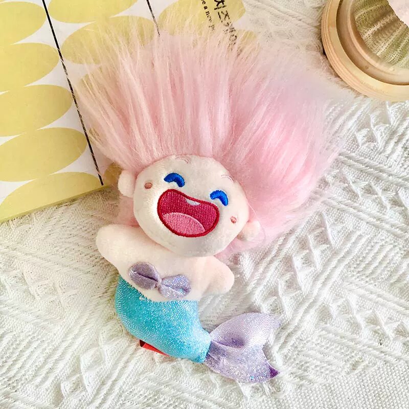 Оригинальный и очаровательный плюшевый брелок-русалка для ключей от машины, милый хлопковый кукольный аксессуар для