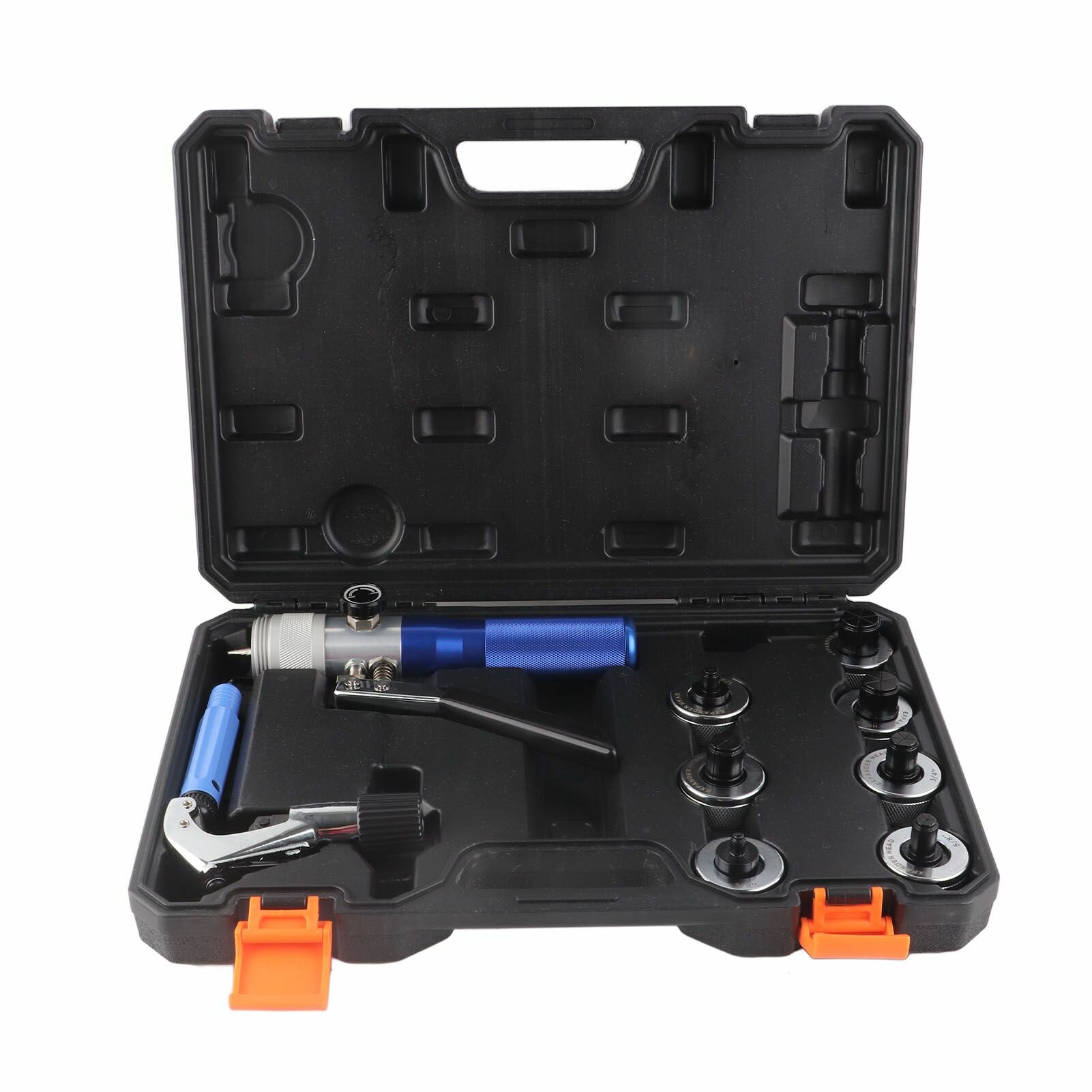 Гидравлический расширитель труб множественных размеров для меди и алюминиевых труб 1/2in до 1 1/8in CT 300A, 45# сталь + алюминиевый сплав, 7 экспандеров, хранение в ящике