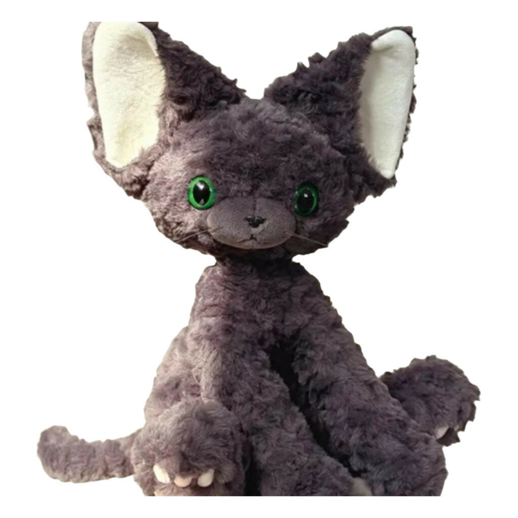 Мягкая игрушка высокого качества: плюшевый кот породы девон-рекс, супермягкий и удобный для объятий, идеальный подарок на любой