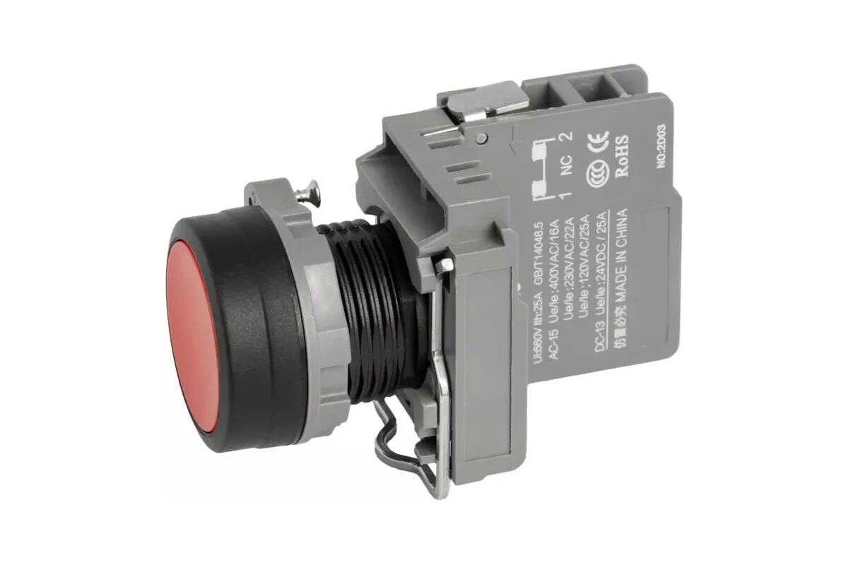 CONTA кнопка матовая красная с держателем 1NC винтовой 22мм TA22SA-PF-R-PC/ZZ/NC