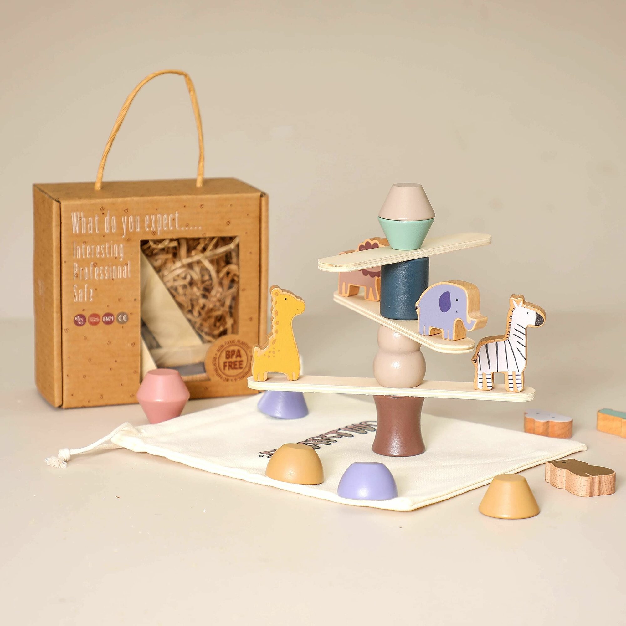 Деревянный сортер с животными для малышей, игрушка, игра балансир развивающая баланс и внимание, подходит для детей младшего возраста.