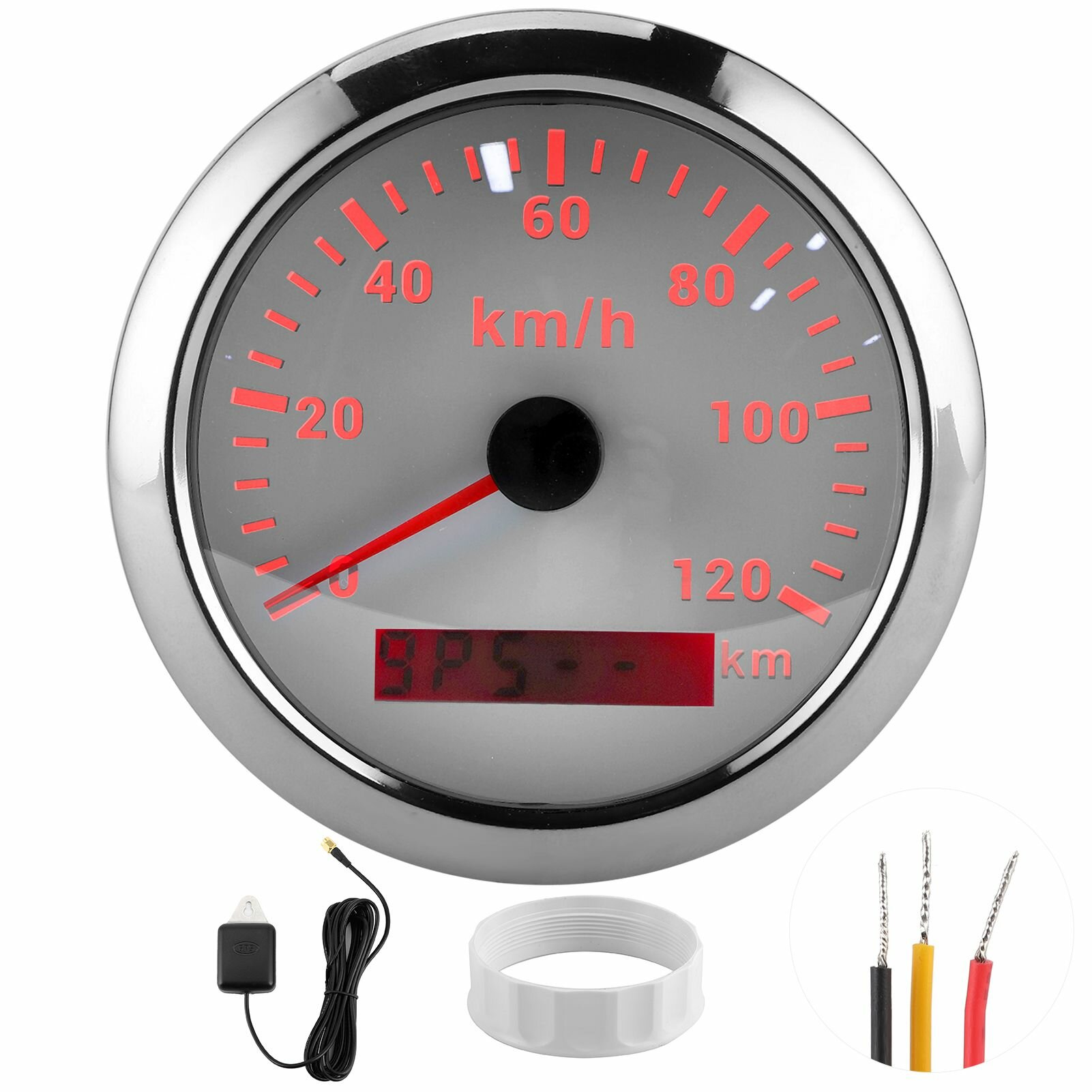 85 мм GPS спидометр 120 км/ч (белый циферблат) для судов и транспорта