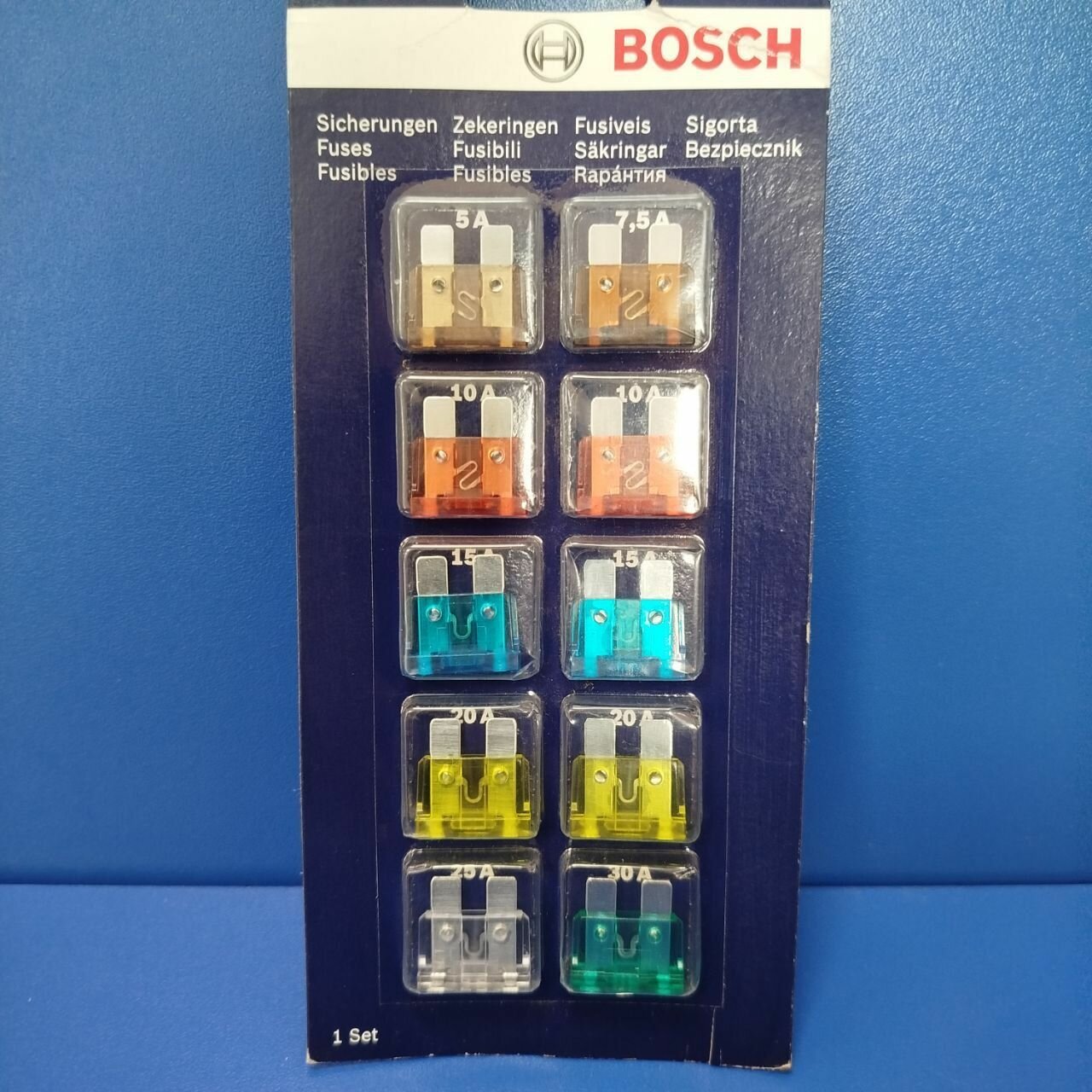 Предохранители "BOSCH" (1х5А/7.5А/25А/30А;2х10А/15А /20А) для автомобилей ВАЗ 2108-11, 13-15, Калина, ГАЗ 3110, ГАЗе