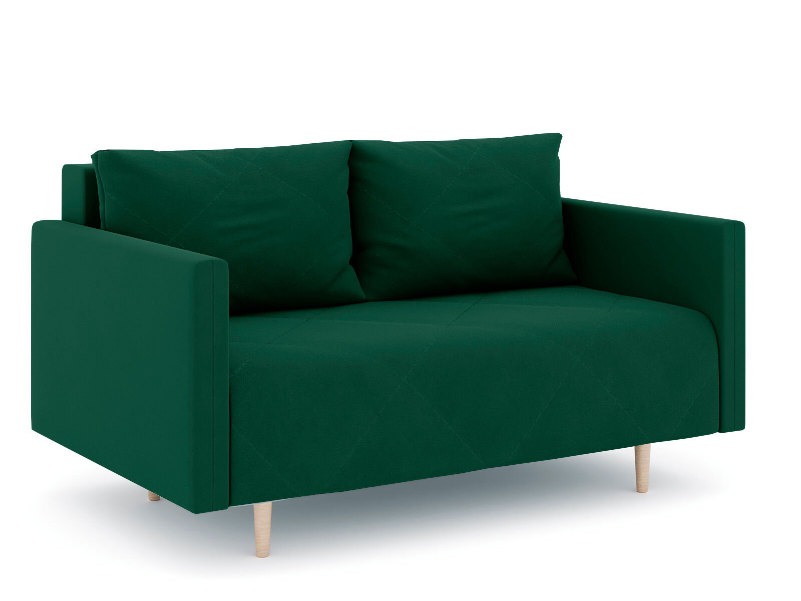 Диван DiHall "Мили мини 2", прямой, велюровая обивка, 2-местный, с подлокотниками, зеленый