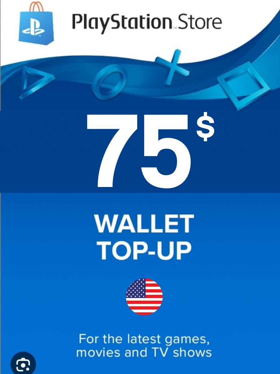 Подарочная карта PlayStation Store 75$ Долларов (USD) на PS4/PS5 (Цифровой код, США)