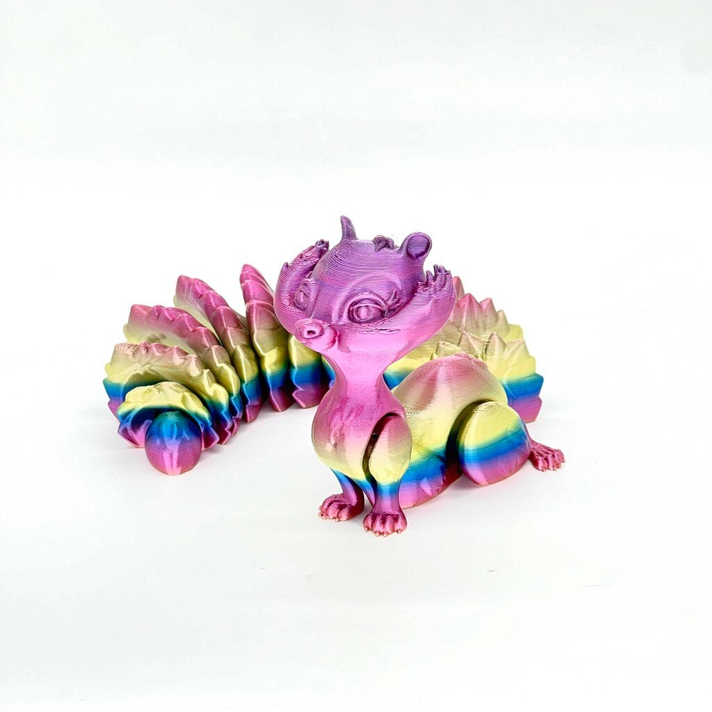 Приятная 3D-печатная коллекционная белка с подвижными суставами в различных цветах, Радуга-15 см/5,91 дюйма