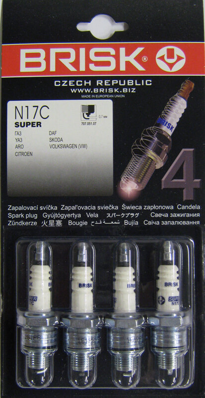 Свеча зажигания ГАЗ Brisk N17C Super (4шт) в блистере