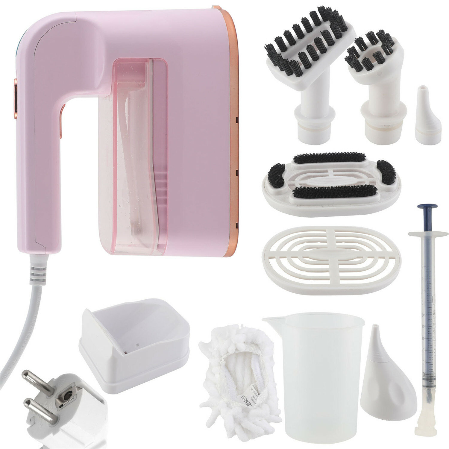 Многофункциональный парогенератор для одежды 1200W, ручной парогенератор для одежды, многонаправленный пароочиститель для автомобиля, мебели, ковров, ёмкость для воды 120 мл, расход пара 22 мл/мин, длина шнура 3 метр, 1 парогенератор, 10-ти комплектов