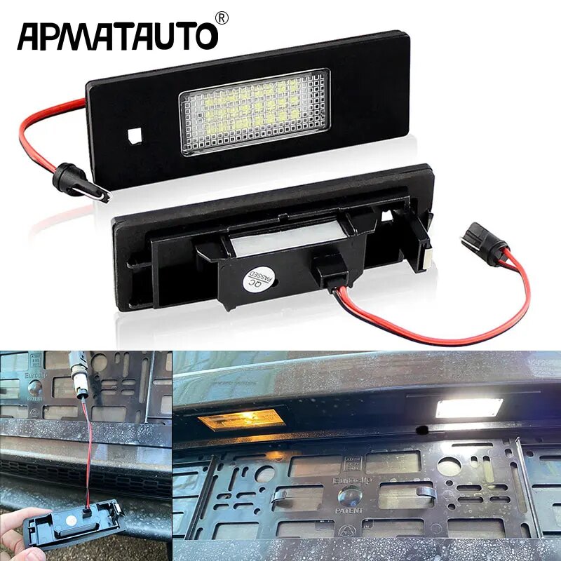 Светодиодные лампы для номерного знака без ошибок, 2 шт. светильник BMW 1 серии 2004-2012, E81/E87 (116i,116d,118i,118d,120i,120d,123d,130i)