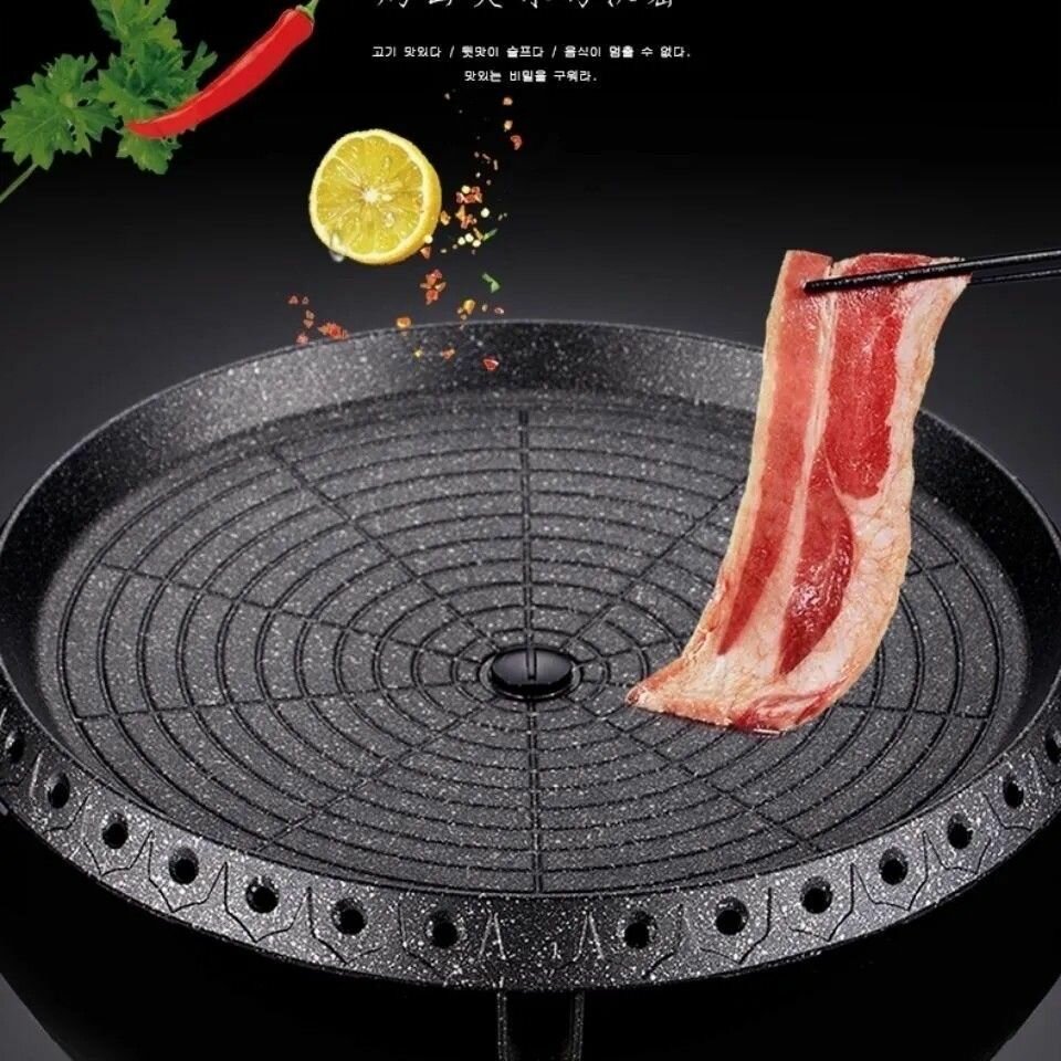 Сковорода гриль на газовую печь круглая