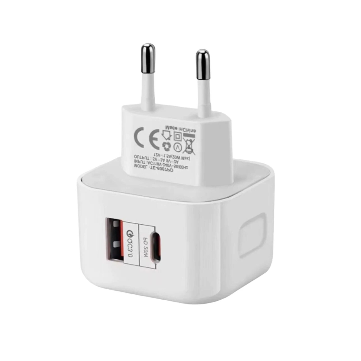 USB Type C 2-портовые зарядные устройства для телефонов PD20W Настенное зарядное устройство для быстрой зарядки Адаптер для IPhone 16 15 Pro Max Android Разъемы для зарядного устройства