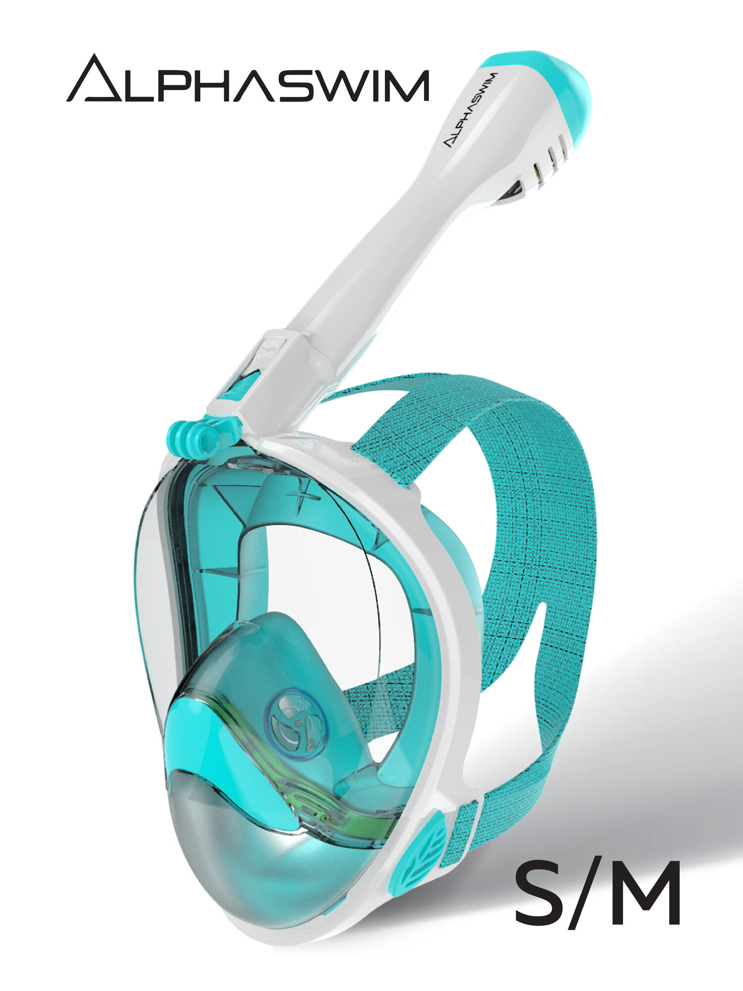 Маска для плавания полнолицевая ALPHA SWIM для снорклинга на поверхности, для подводного плавания, размер S/M