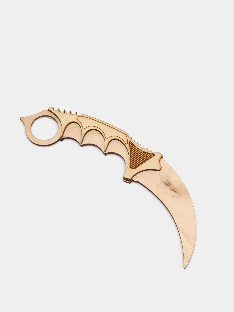 Нож керамбит, деревянный, безопасный, для трюков, тренировочный, длина 21см