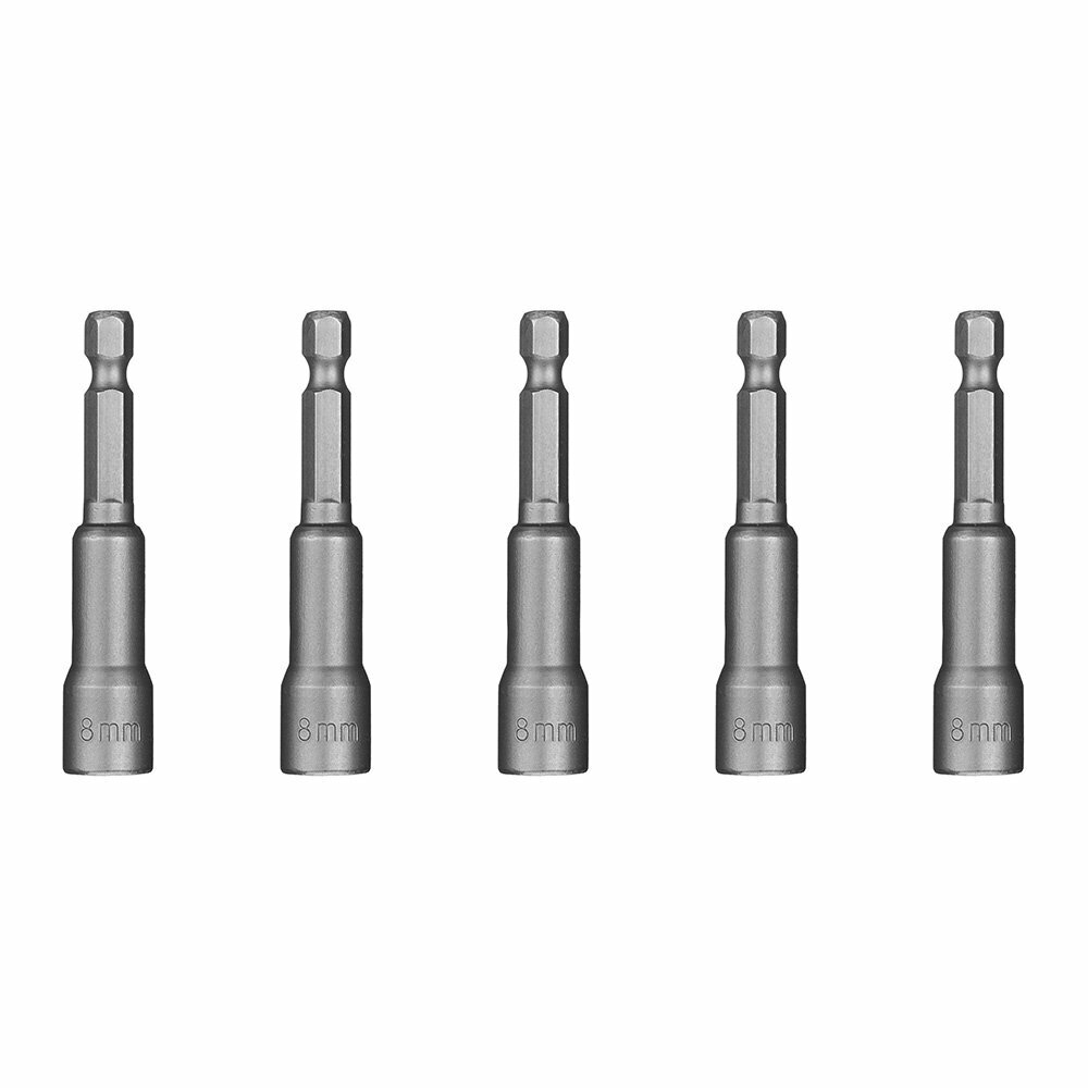 Адаптер для болтов и саморезов магнитный 8 мм L65 мм шестигранная головка (5 шт.)