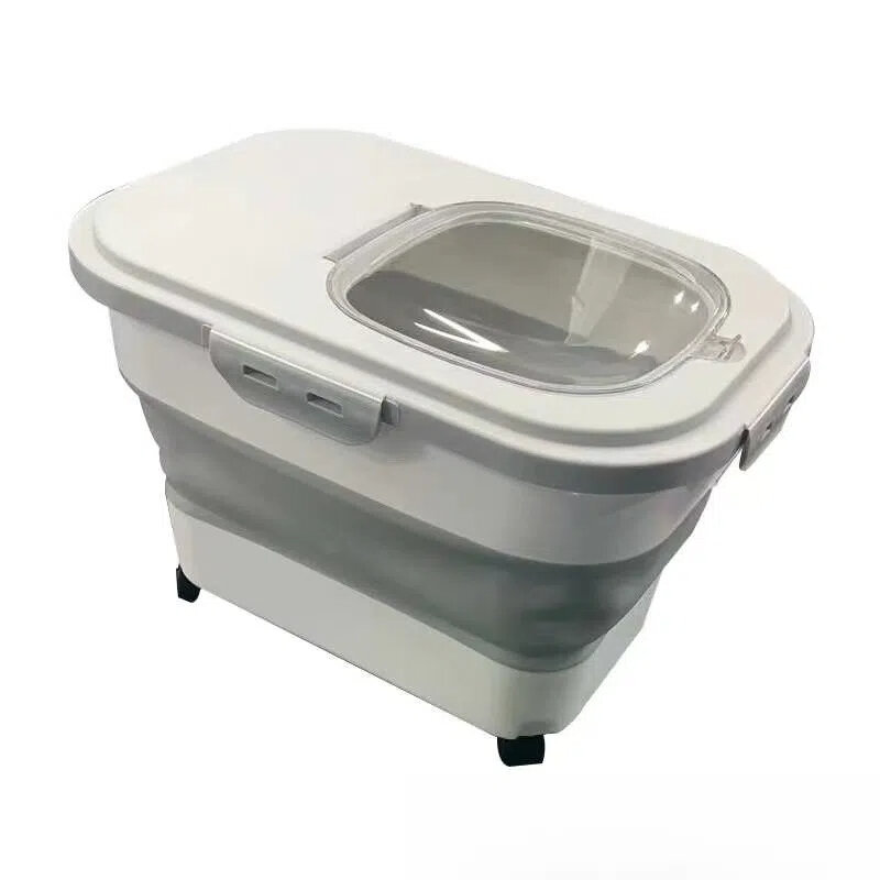 Контейнер для корма, силикон, пластик, складной, для собак и кошек, 45x33x37.5см, 25 л